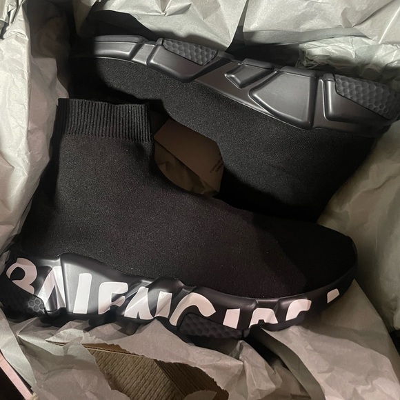 Balenciaga | Shoes | Balenciaga Speed Graffiti Black On Black | Poshmark